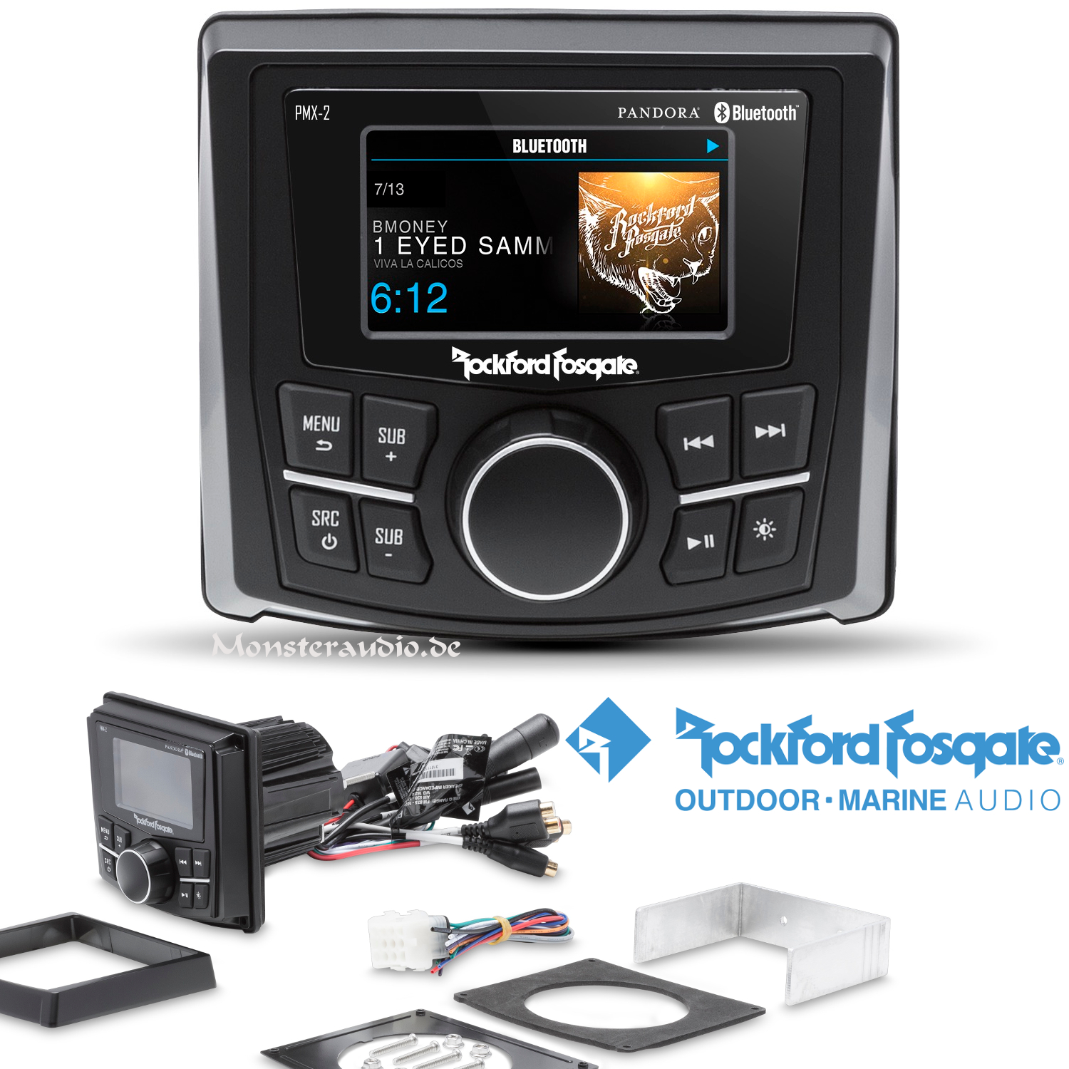 Monsteraudio - Rockford Fosgate PMX-2 digitaler Marine Media-Receiver ...