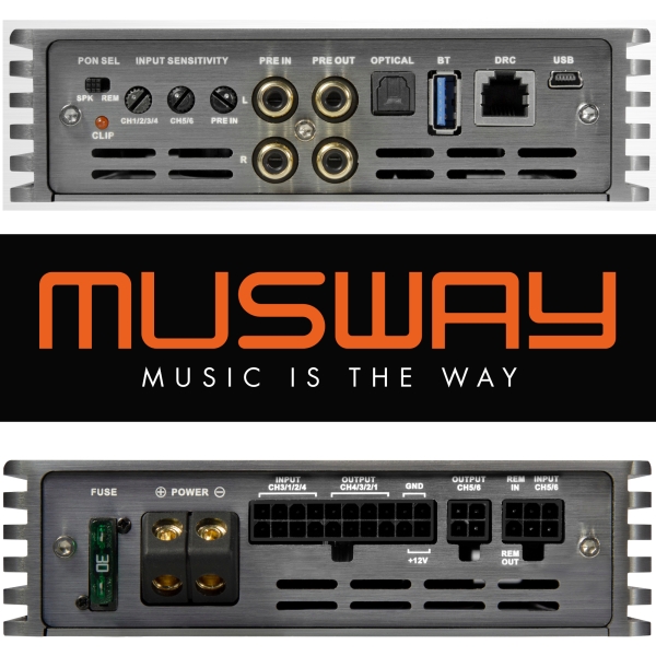 Monsteraudio - Musway M6v3 6-Kanal Micro Verstärker Endstufe mit 8-Kanal DSP M6 v3